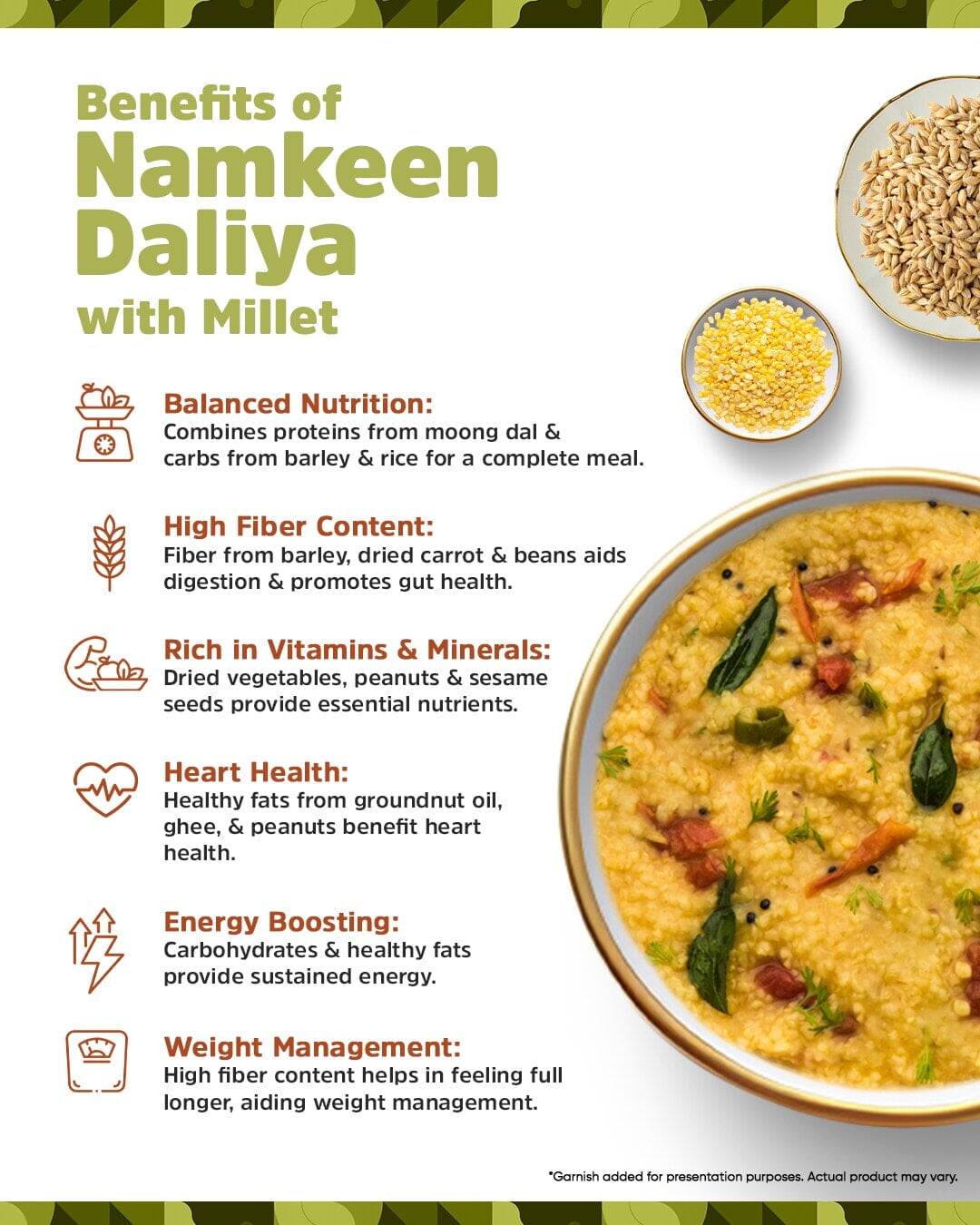 Instant Namkeen Daliya - Barley, Moong Dal & Basmati Rice | Puresome Pantry